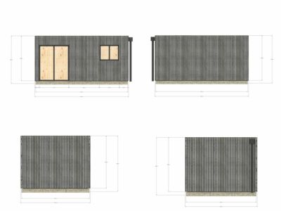 Studio de jardin habitable en bois 5,5 x 3,5 x 2,7 m / menuiseries alu ...