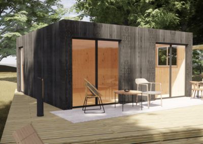 Studio de jardin indépendant en bois 5,5 x 5,7 x 2,7 m avec plancher ...