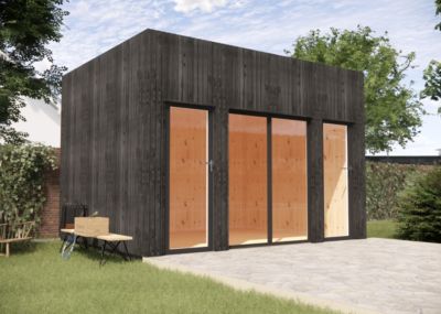 Studio de jardin RE2020 en bois 4,4 x 3,5 x 3,2 m / isolation RE2020 ...