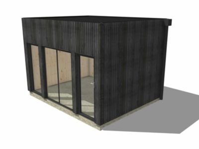 Studio de jardin RE2020 en bois 4,4 x 3,5 x 3,2 m / isolation RE2020 ...