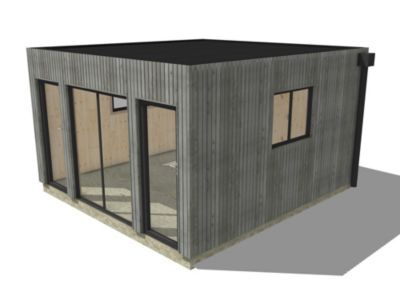 Studio de jardin RE2020 en bois 4,4 x 4,6 x 2,7 m / isolation RE2020 ...
