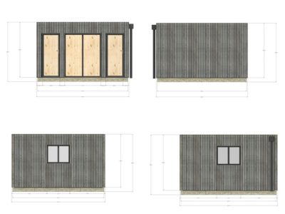 Studio de jardin RE2020 en bois 4,4 x 4,6 x 2,7 m / isolation RE2020 ...