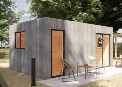 Studio de jardin RE2020 en bois 5,5 x 3,5 x 2,7 m / isolation RE2020 ...