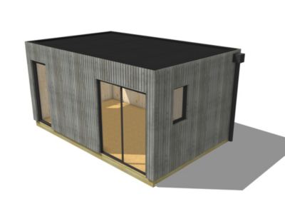 Studio de jardin RE2020 en bois 5,5 x 3,5 x 2,7 m / isolation RE2020 ...