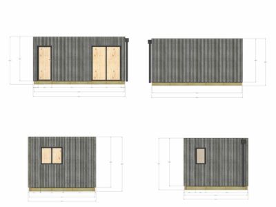 Studio de jardin RE2020 en bois 5,5 x 3,5 x 2,7 m / isolation RE2020 ...