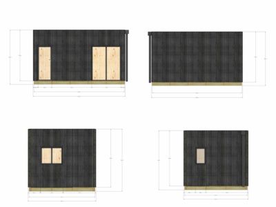Studio de jardin RE2020 en bois 5,5 x 3,5 x 3,2 m / isolation RE2020 ...