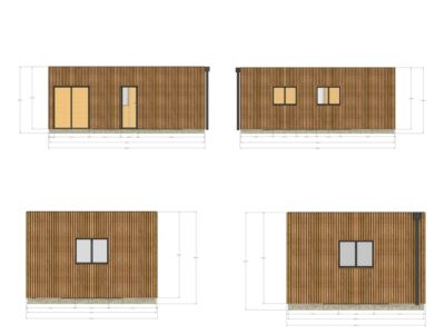 Studio de jardin RE2020 en bois 7,7 x 4,6 x 3,2 m / isolation RE2020