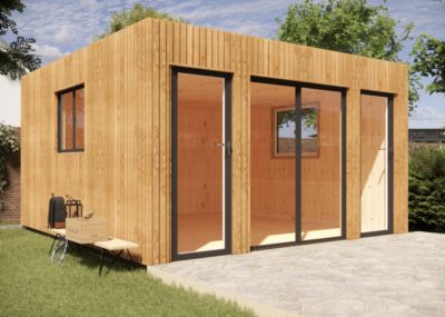 Studio jardin location saisonnière en bois 4,4 x 4,6 x 2,7 m avec ...