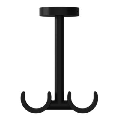 Support double tringle à rideau fixation plafond Araxos métal noir Ø19 ...