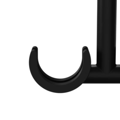 Support double tringle à rideau fixation plafond Araxos métal noir Ø19/28mm GoodHome