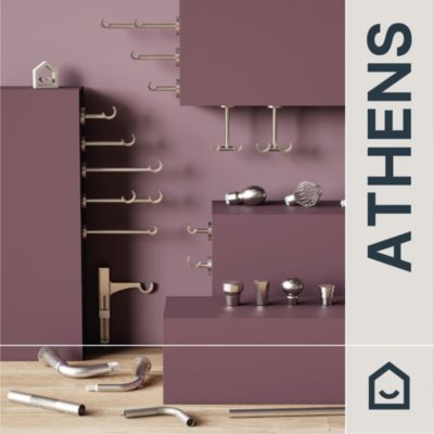 Support double tringle à rideau fixation plafond Athens métal gris ...