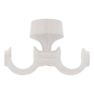 Support double tringle à rideau fixation plafond Chalki bois de frêne ...