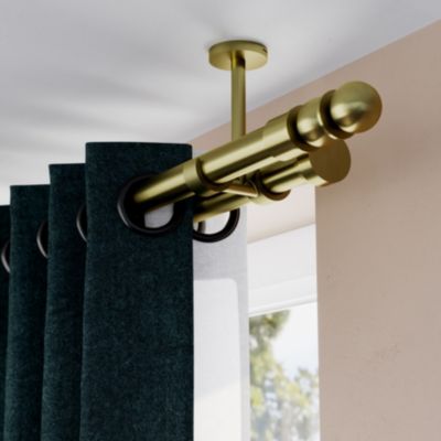 Support double tringle à rideau fixation plafond Elasa métal doré Ø19mm GoodHome