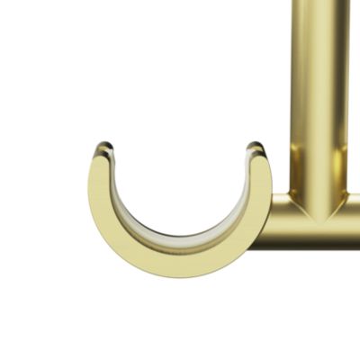 Support double tringle à rideau fixation plafond Elasa métal doré Ø19mm ...