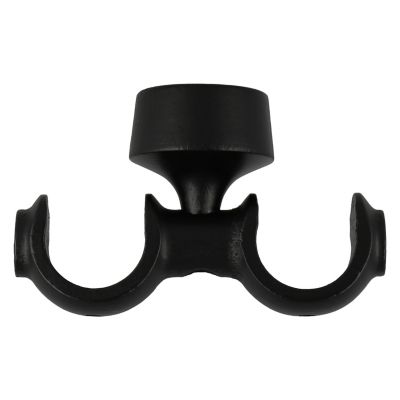 Support double tringle à rideau fixation plafond Lamia bois de hêtre noir Ø28mm GoodHome