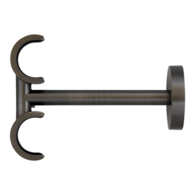 Support double tringle à rideau fixation plafond Tinos métal gris Ø19mm ...