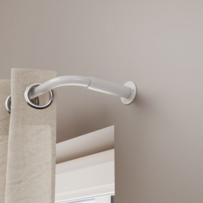 Support extensible coudé tringle à rideau Anafi métal blanc Ø19mm GoodHome