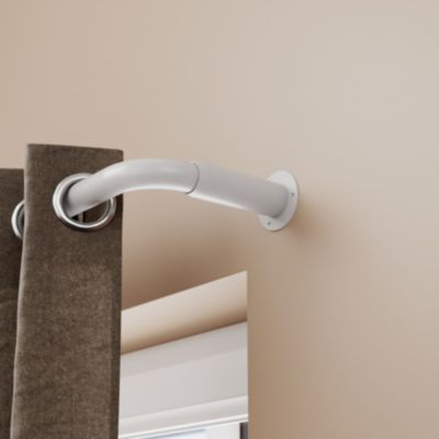 Support extensible coudé tringle à rideau Anafi métal blanc Ø28mm ...