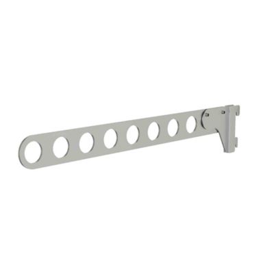 Support pour cintres fixe en acier thermo-laqué gris L. 66 cm