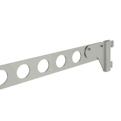 Support pour cintres fixe en acier thermo-laqué gris L. 66 cm