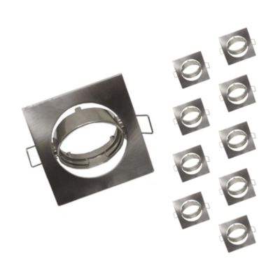 Support Spot LED GU10 Orientable Carré INOX (Pack de 10) - SILAMP ...