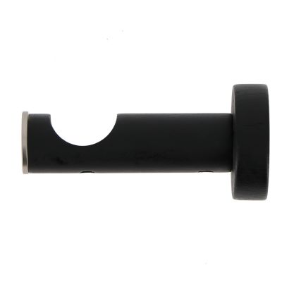 Support tige ouvert tringle à rideau noir, gris chromé Ø28mm L.80mm Mobois | Castorama