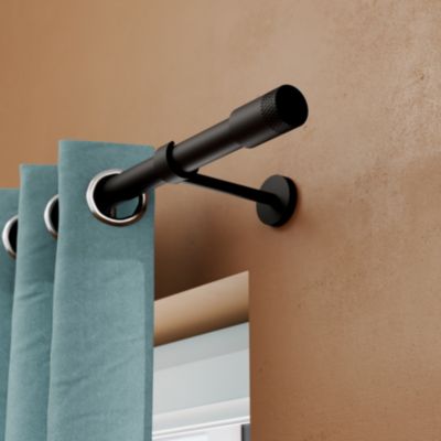 Support tringle à rideau à percer Araxos métal noir Ø19/28mm GoodHome | Castorama
