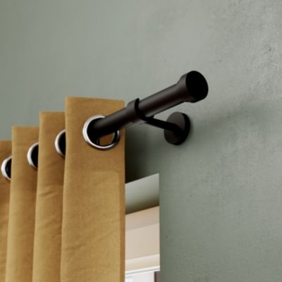 Support tringle à rideau court à percer Araxos métal noir Ø19/28mm GoodHome