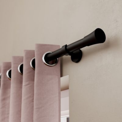 Support tringle à rideau extra court à percer Araxos métal noir Ø19/28mm GoodHome
