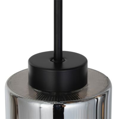 Suspension Art Déco noire avec verre fumé 7 lumières - Laura