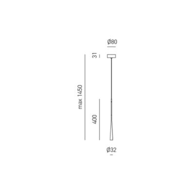 Suspension DAFNE S/P 7W LED 3000K 213lm en aluminium blanc satiné ...