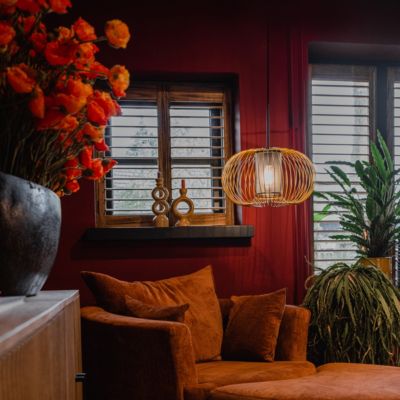 Suspension design dorée avec noir 50 cm - Marnie