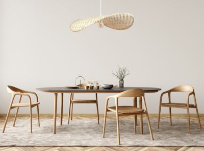 Suspension en bambou E27 40W beige Ø100 cm Calabra