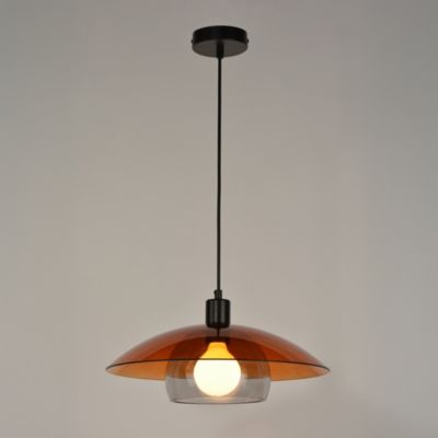 Suspension en verre double E27 15W ambré Ø38 x H.29cm, Corep Jolly