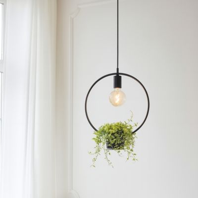 Suspension moderne noire avec verre rond - Roslini