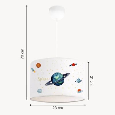 Suspension Rugby Pour Enfant E27 70 Cm Motif De Planètes Lux Pro