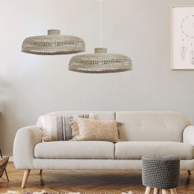 Suspension Tao E27 60W IP20 Ø50 x H.15 cm Lussiol naturel | Castorama