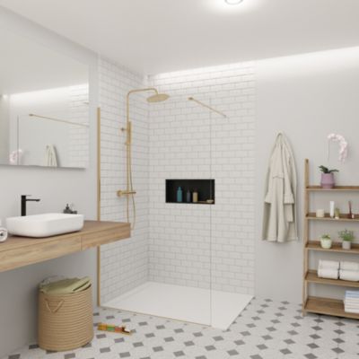 Swiss Aqua Technologies Walk-in 110x200cm Paroi en verre Crystal Glass ...