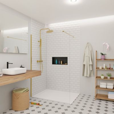 Swiss Aqua Technologies Walk-in 140x200cm Paroi en verre Crystal Glass ...