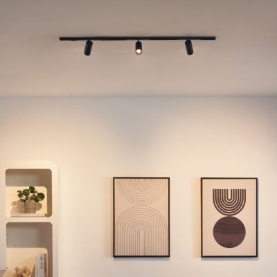 Système sur rail magnétique 100 cm noir 3 spots LED 21W ...