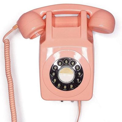 Téléphone mural rétro bouton poussoir - 746 WALL rose - GPO - Téléphone ...