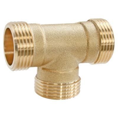 Té laiton triple Mâle 20/27 (3/4"), lot de 2 | Castorama