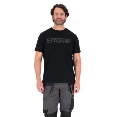 T-shirt de travail Erbauer noir taille XL - tissu respirant et logo ...