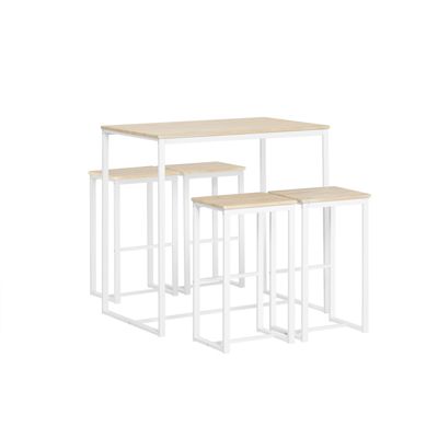 Table Bar SoBuy avec 4 Tabourets pour Cuisine d'Espaces Compacts Blanc ...