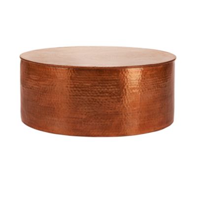 Table basse de salon café martelée en aluminium 76 x 32 cm cuivre WOMO ...