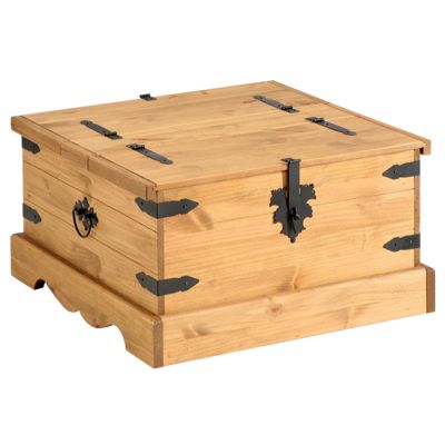 Table basse de salon TEQUILA coffre malle de rangement carré en bois ...