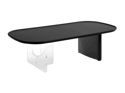 Table basse en MDF et acrylique - Noir et transparent - RASIA
