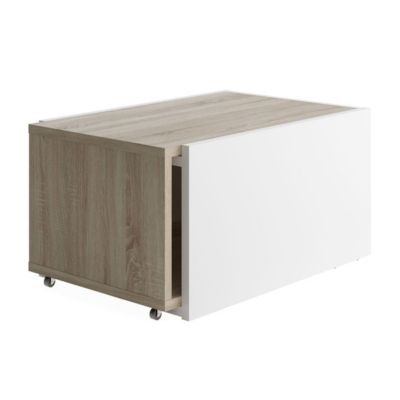 Table Basse Extensible avec Caisson Coulissant L74-125 cm - Slide ...