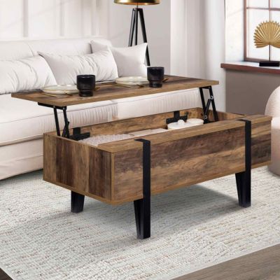 Table basse plateau relevable rectangulaire AUSTRIA bois pied épingle ...