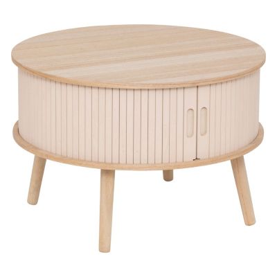 Table basse ronde 2 portes en bois NYOS
